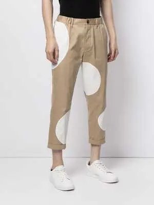 PORTS V Spot-print Cropped Trousers