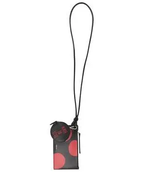 PORTS V Spot-print Leather Cardholder - Black