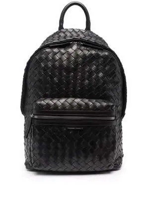 Officine Creative Armor Woven Leather Backpack - Black