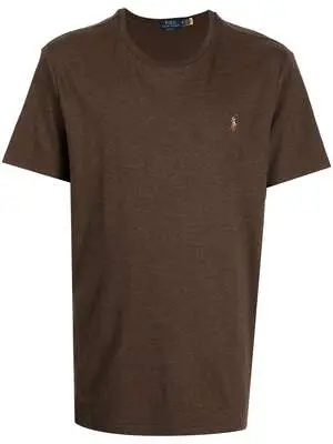 Polo Ralph Lauren Embroidered-logo Short-sleeved T-shirt - Brown