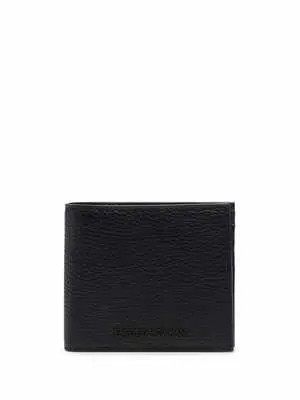 Emporio Armani Grained Embossed-logo Wallet - Black