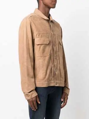 424 Button-up Leather Jacket - Neutrals