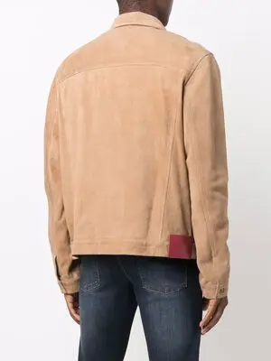 424 Button-up Leather Jacket - Neutrals
