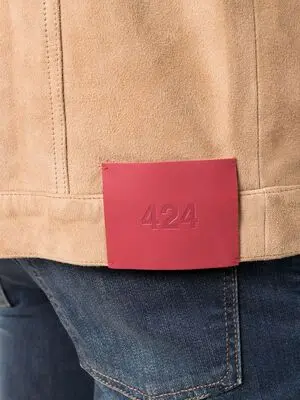 424 Button-up Leather Jacket - Neutrals