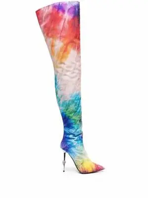 Philipp Plein Tie-dye Print Boots