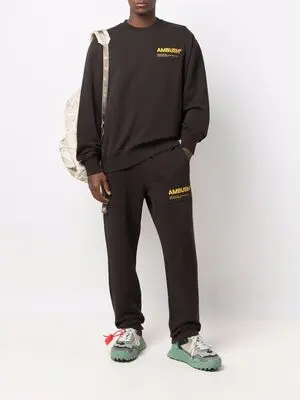 AMBUSH Logo-print Long-sleeve Sweatshirt - Brown