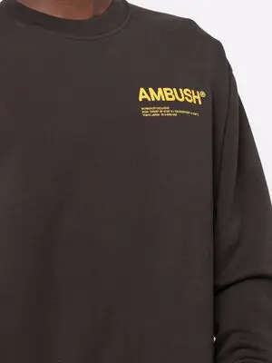 AMBUSH Logo-print Long-sleeve Sweatshirt - Brown