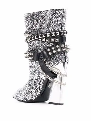 Philipp Plein Crystal-embellished Ankle Boots