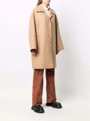 Palm Angels Logo-print Overcoat - Neutrals