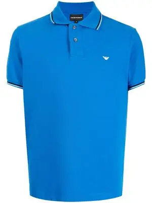 EMPORIO ARMANI Embroidered-logo Short-sleeved Polo Shirt