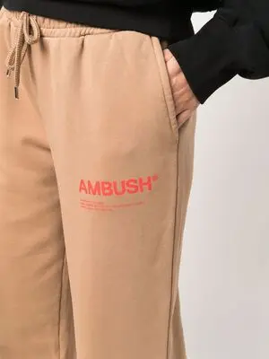 AMBUSH Logo-print Wide-leg Joggers - Neutrals
