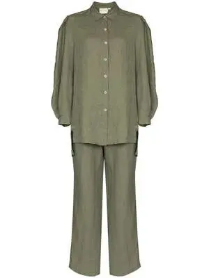 DES SEN Florence Linen Pajama Set