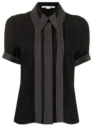 Stella McCartney Rose Contrast-stitching Top - Black