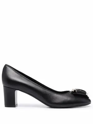 FERRAGAMO Gancini-bow Leather Pumps - Black