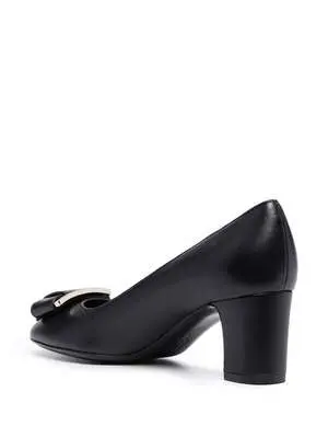 FERRAGAMO Gancini-bow Leather Pumps - Black