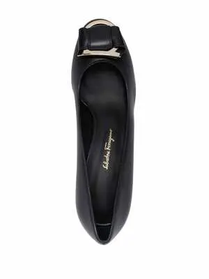FERRAGAMO Gancini-bow Leather Pumps - Black