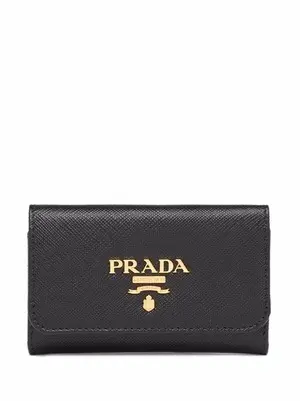 Prada Saffiano Leather Key Case - Black