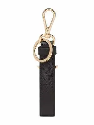 Prada Triangle-logo Leather Keychain