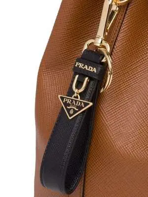 Prada Triangle-logo Leather Keychain