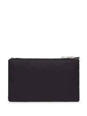 Prada Logo Plaque Clutch Bag - Black