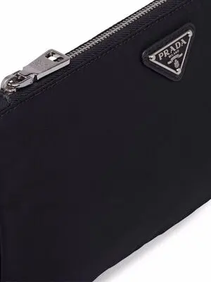 Prada Logo Plaque Clutch Bag - Black
