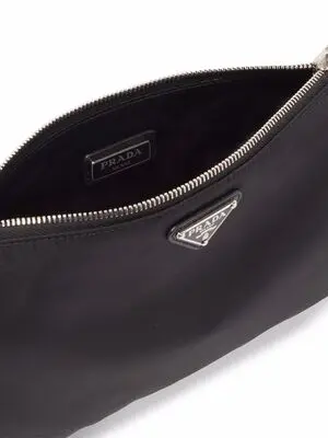 Prada Logo Plaque Clutch Bag - Black