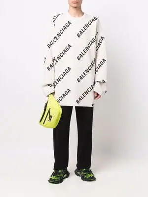 Balenciaga Allover Logo Crew Neck Jumper