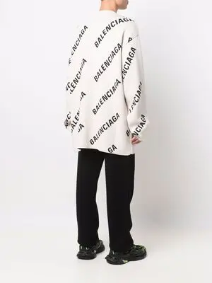 Balenciaga Allover Logo Crew Neck Jumper