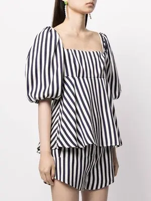 MACGRAW Vienna Striped Top - Blue
