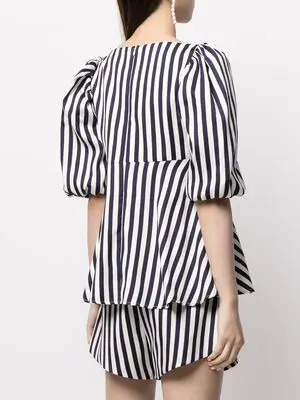 MACGRAW Vienna Striped Top - Blue