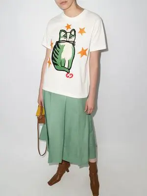 Gucci Star Cat Embroidered T-shirt