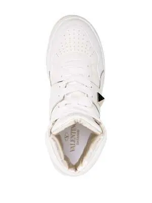 Valentino Garavani Roman Stud-embellished Lace-up Sneakers - White