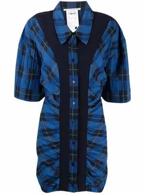 Stella McCartney Ruched Check Shirt-dress