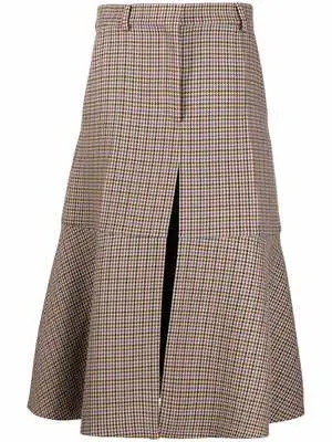 STELLA MCCARTNEY Houndstooth A-line Midi-skirt