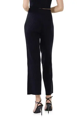 Endless Rose Ribbed Drawstring Pants - Black