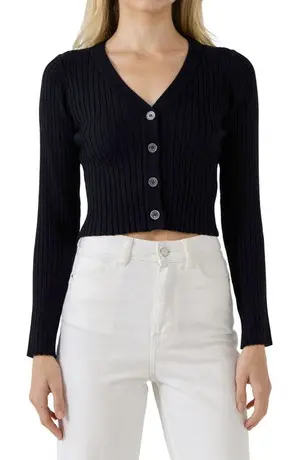 Endless Rose Ribbed Crop Cardigan