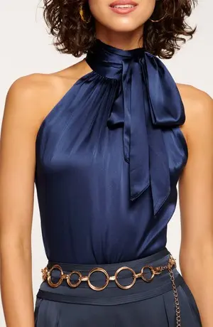 Ramy Brook Lori Stretch Silk Halter Top