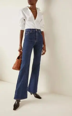 JEANERICA Pyramid Stretch High-rise Flared-leg Jeans - Blue