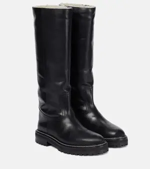 JIMMY CHOO Yomi Shearling-lined Leather Boots