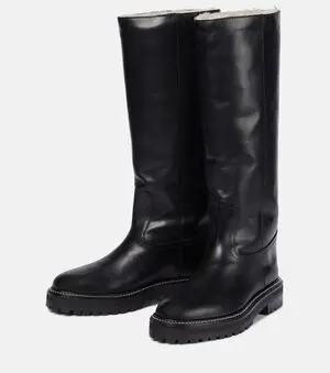 JIMMY CHOO Yomi Shearling-lined Leather Boots
