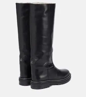 JIMMY CHOO Yomi Shearling-lined Leather Boots