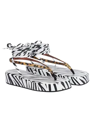 Amina Muaddi Jamie Printed Satin Sandals - Multicoloured