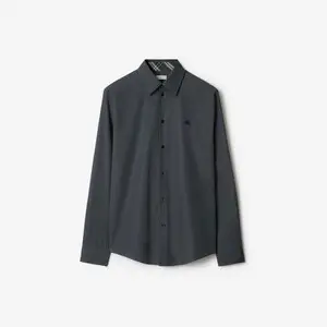 Burberry Slim Fit Cotton Shirt Navy
