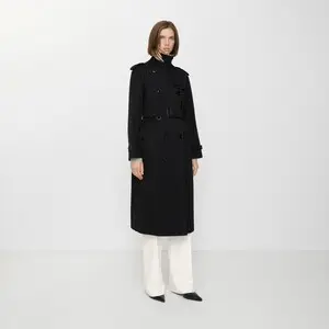 Burberry Long Waterloo Heritage Trench Coat - Black