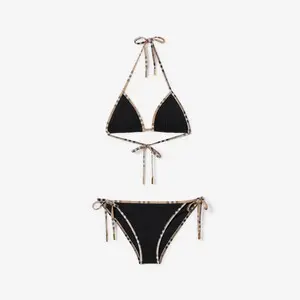 Burberry Check Trim Bikini - Black