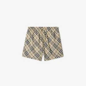 Burberry Check Swim Shorts Alabaster