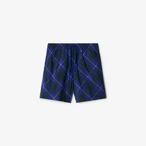Burberry Check Swim Shorts Bright Navy