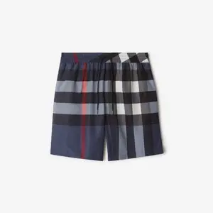 Burberry Check Swim Shorts - Carbon Blue