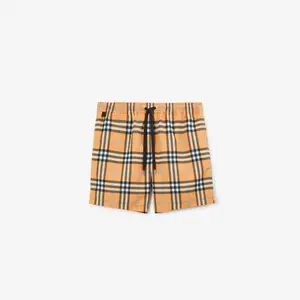 Burberry Check Swim Shorts Dusty Orange