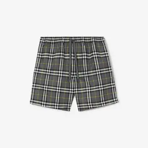 Burberry Check Swim Shorts Storm Grey